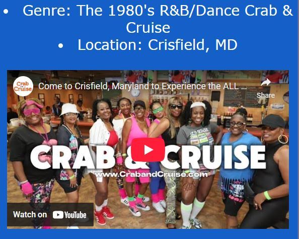 The 1980's R&B/Dance JULY 4th Crab & SUMMER Cruise 2025 - MARYLAND