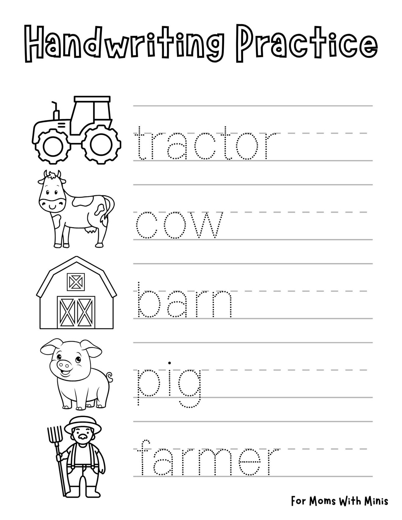 Farm Handwriting Practice