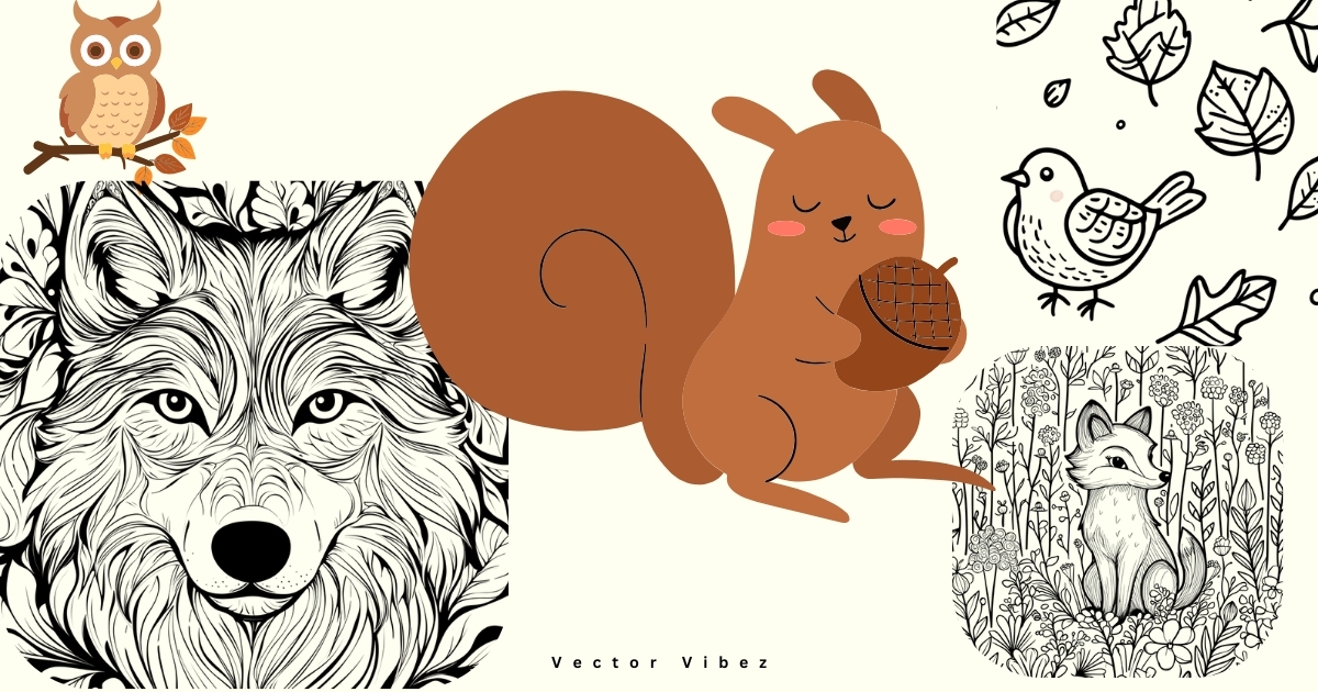 🌲 Wild & Free! 10 Adorable Woodland Friends Coloring Pages 🦊🐺