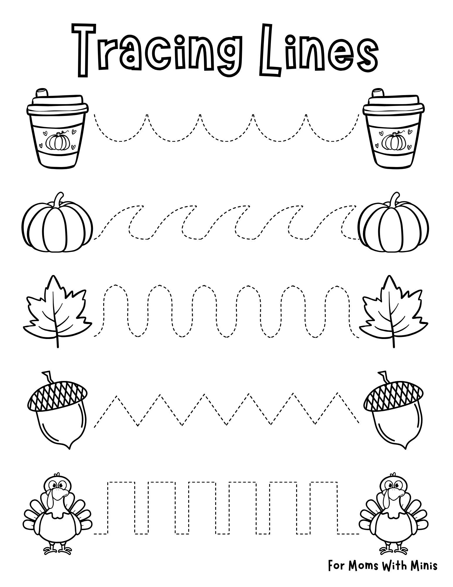 Tracing Lines Fall Themed Worksheet