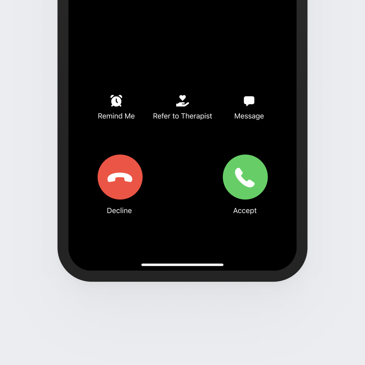 Refer phone calls to a therapist