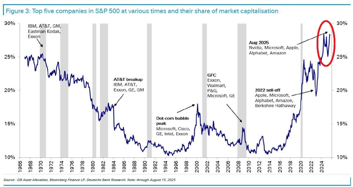 ⚠️ This is the biggest US market concentration since before the Great ...
