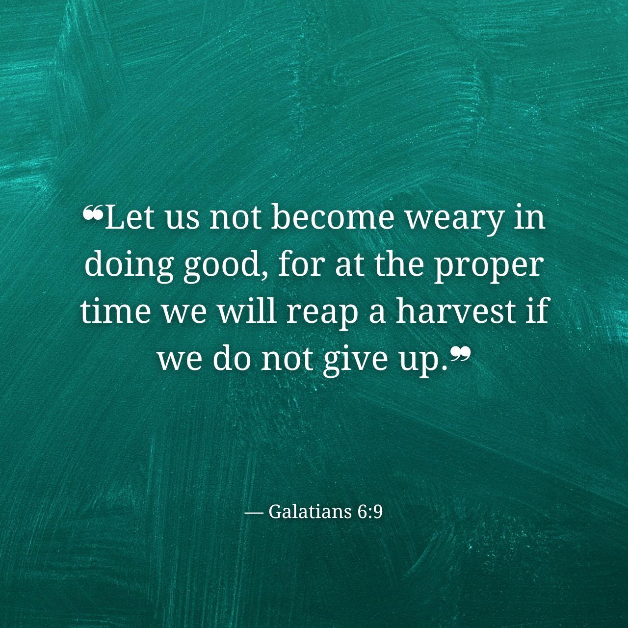 Verse of the Day: Galatians 6:9