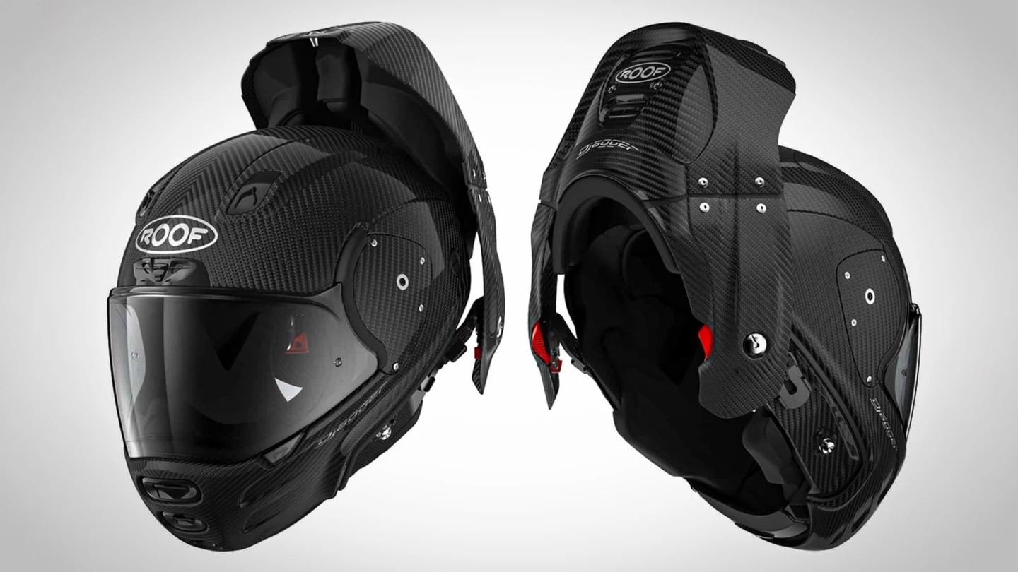 🪖 A motorcycle helmet that opens backwards