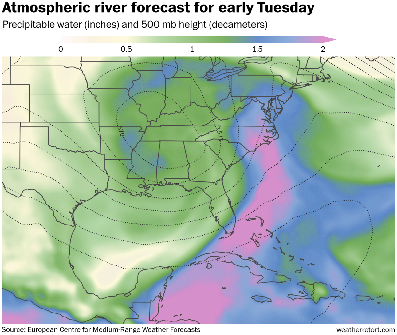 Big heat meets zones of storminess