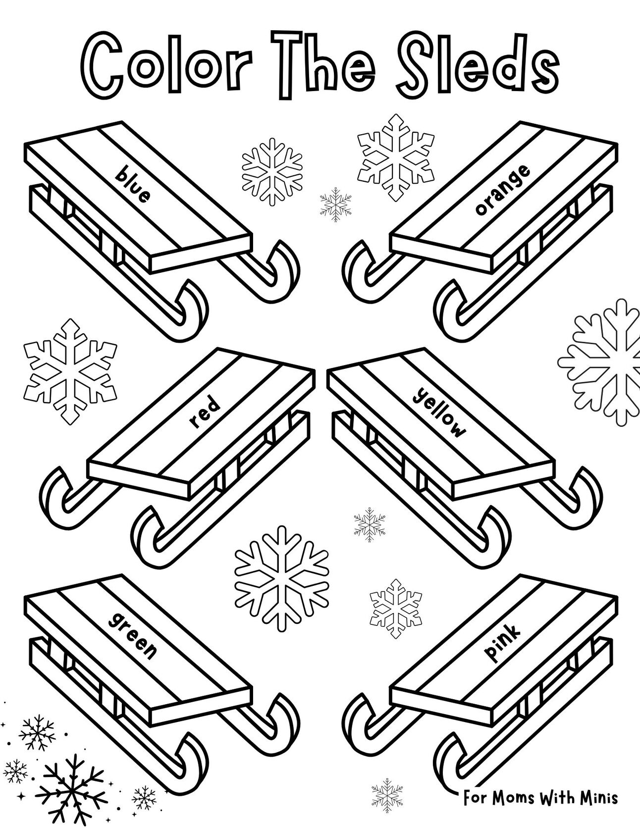 🛷 Color The Sleds ️