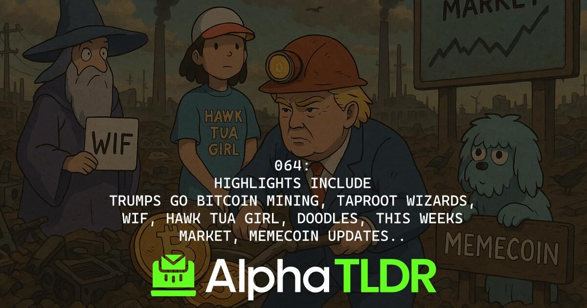 Trumps go Bitcoin Mining, Taproot Wizards, WIF, Hawk Tua Girl, Doodles, This Weeks Market ...