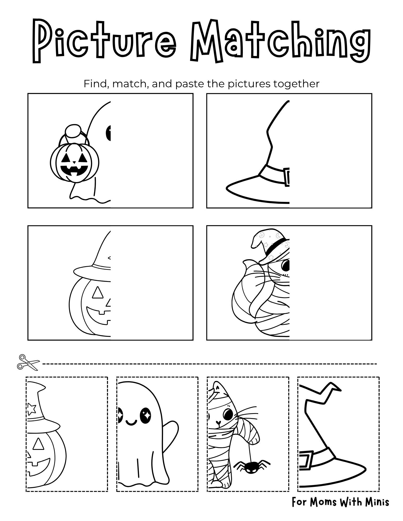 Halloween Picture Matching Worksheet