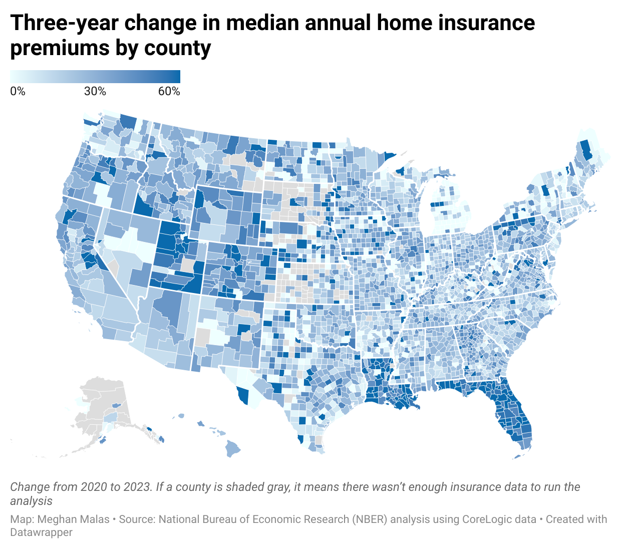 The housing market's home insurance shock, as told by one map