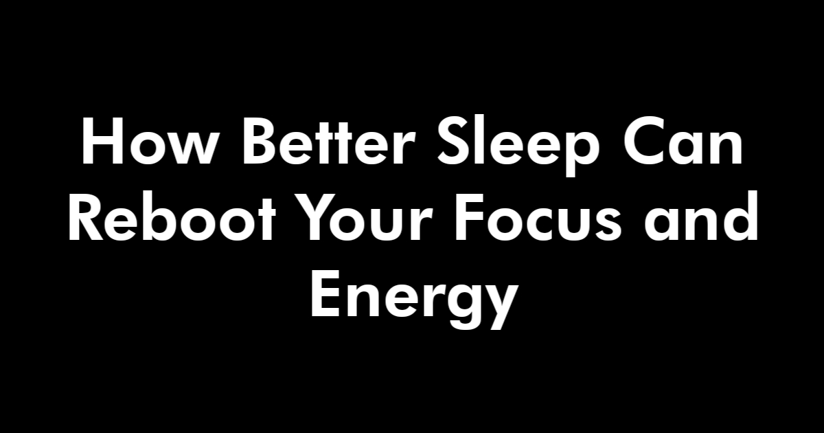 The Sleep Fix