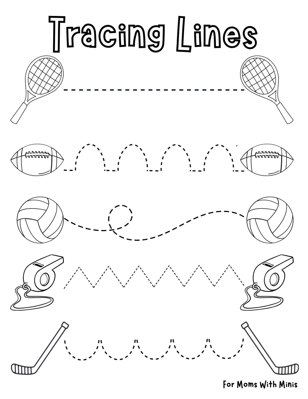 Sports Themed Tracing Lines