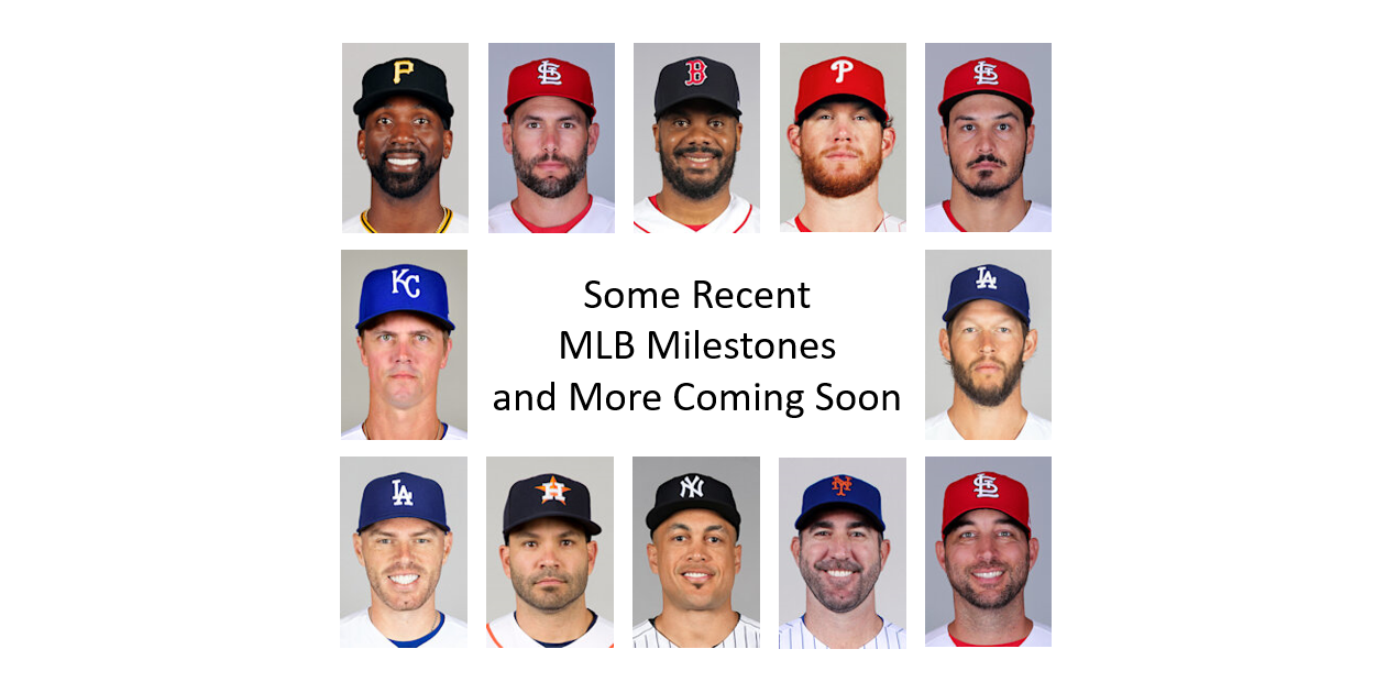 Some Recent MLB Milestones and More Coming Soon