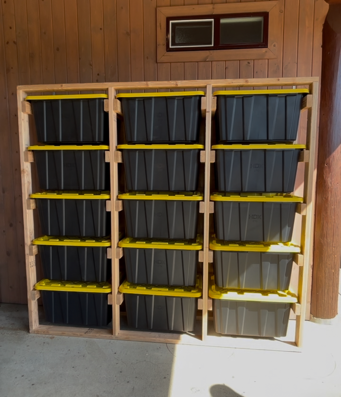 Dad's Sideways Storage Bin Rack Plans (Free) | @DadAdviceFromBo