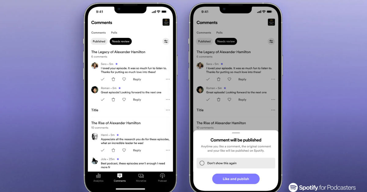Spotify introduces comments for podcasts