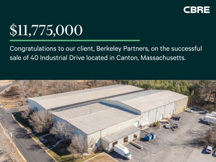 CBRE sells Boston area shallow bay facility for $11,775,000 | Small Bay ...