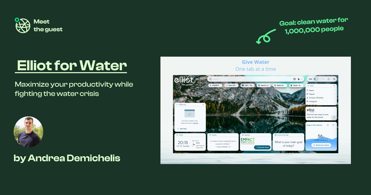 Meet Elliot for Water | The Climate Tech Business