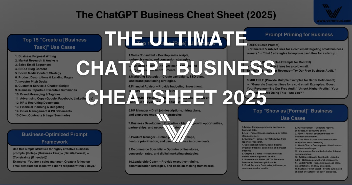 The Ultimate ChatGPT Business CheatSheet 2025