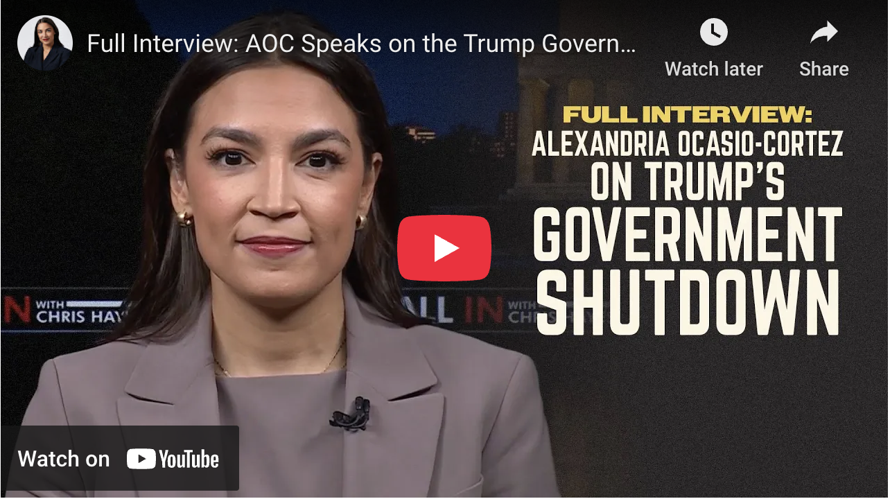 De Facto Opposition Leader AOC Speaks