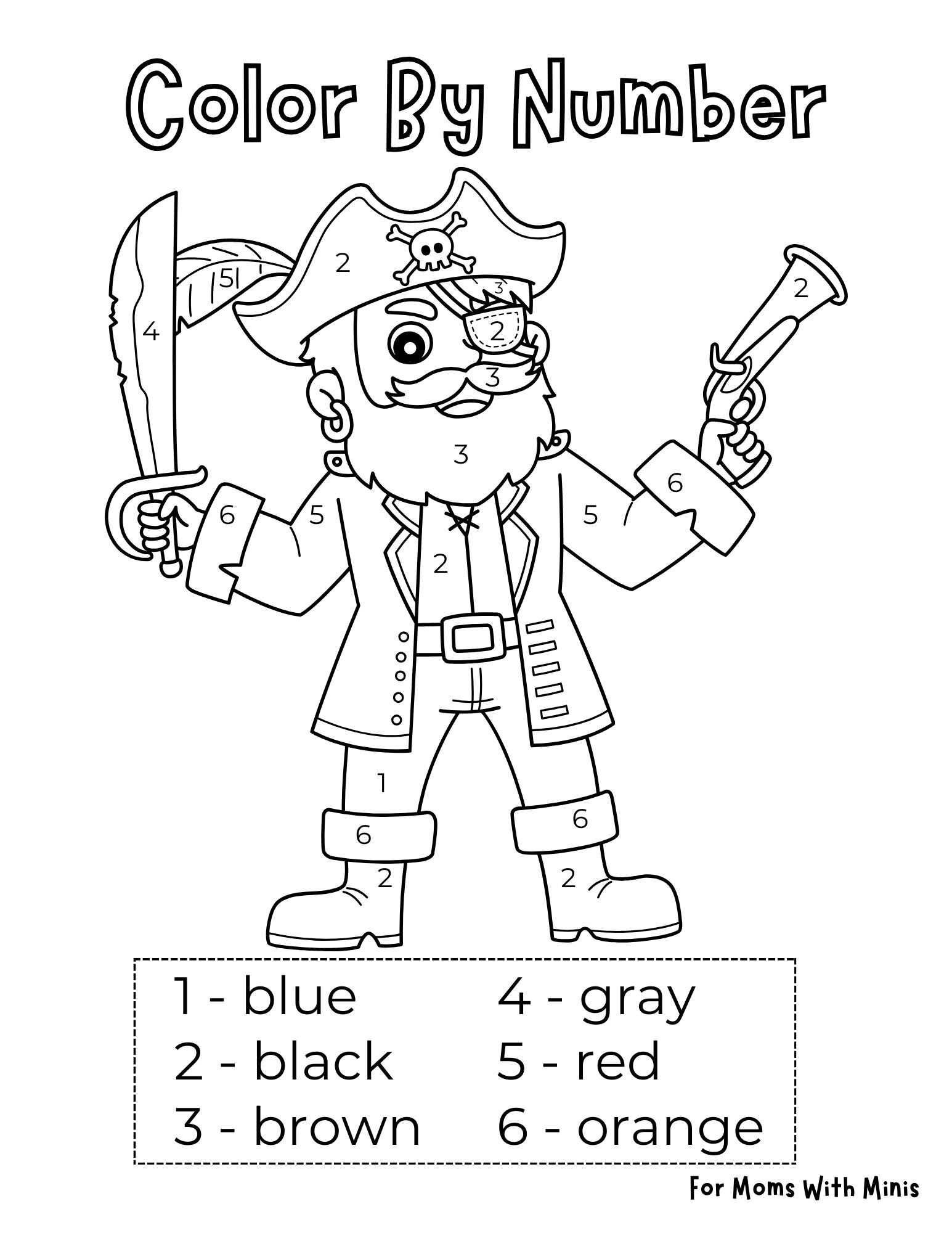Pirate Color By Number
