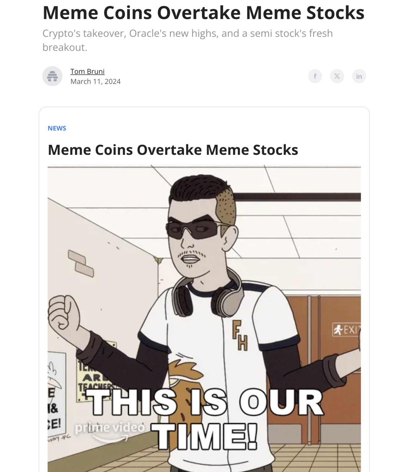 Memecoins Overtake Memestocks...What Does It Mean?