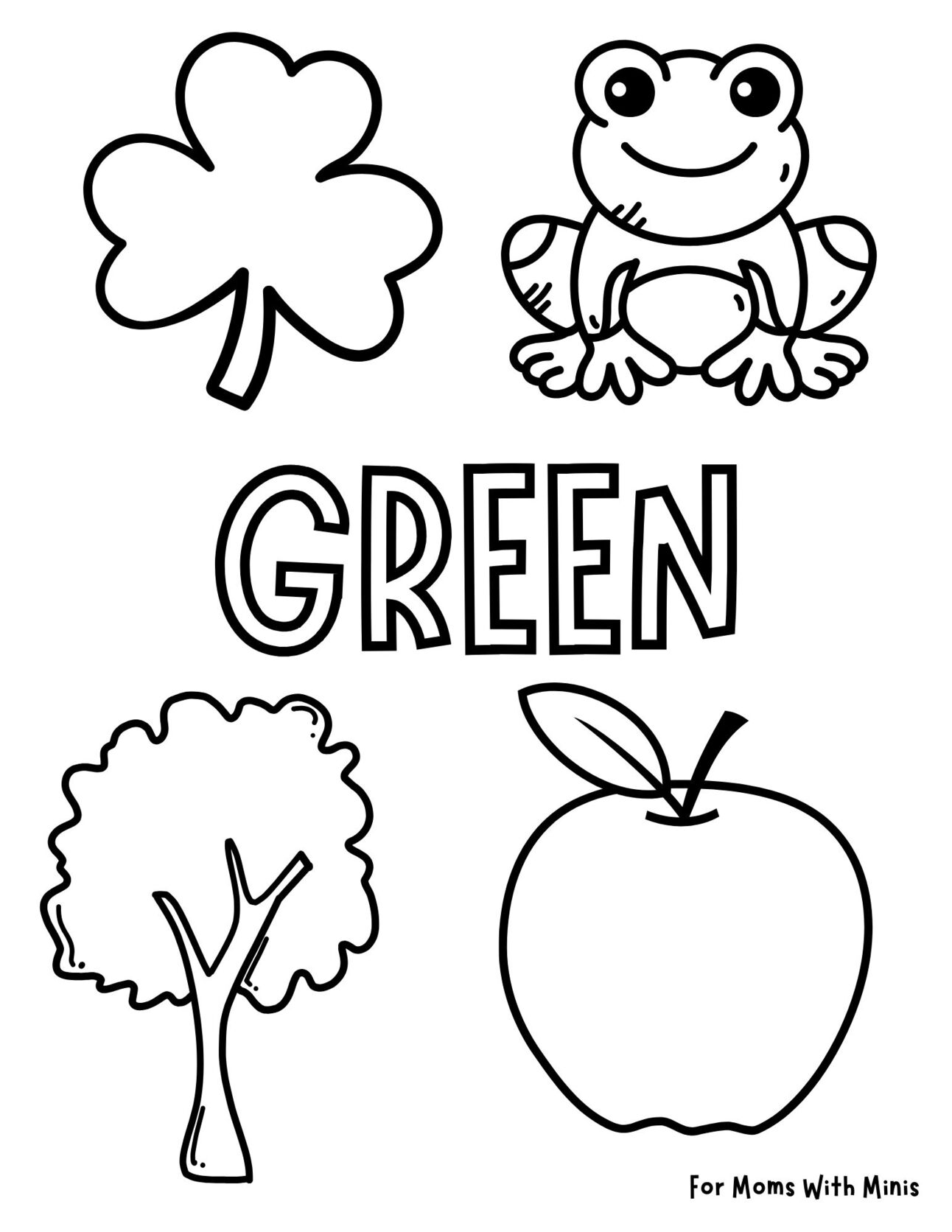 🍏 Green Coloring Page