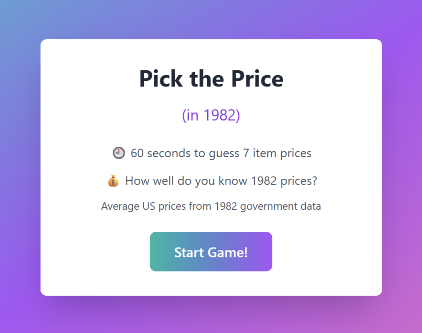 Play Pick the Right Price-Game (1982 edition)