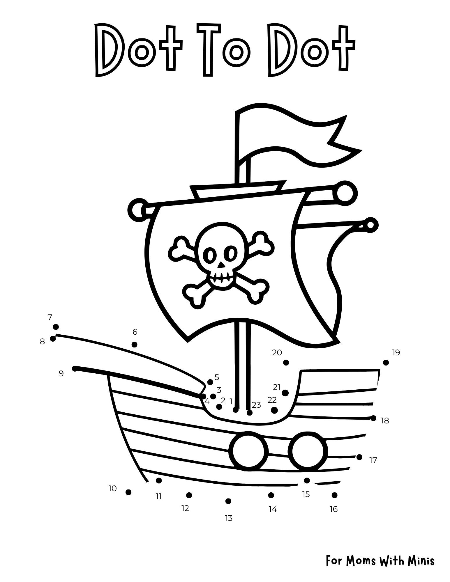 Pirate Ship Dot to Dot