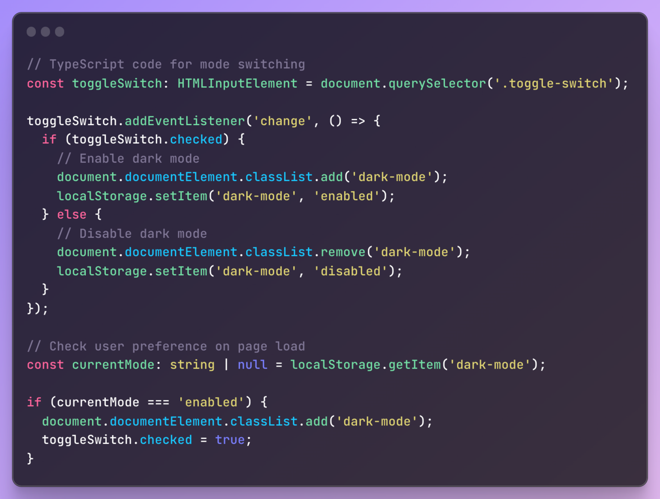 Bringing Elegance to Your Web App: A TypeScript-Powered Dark Mode Implementation