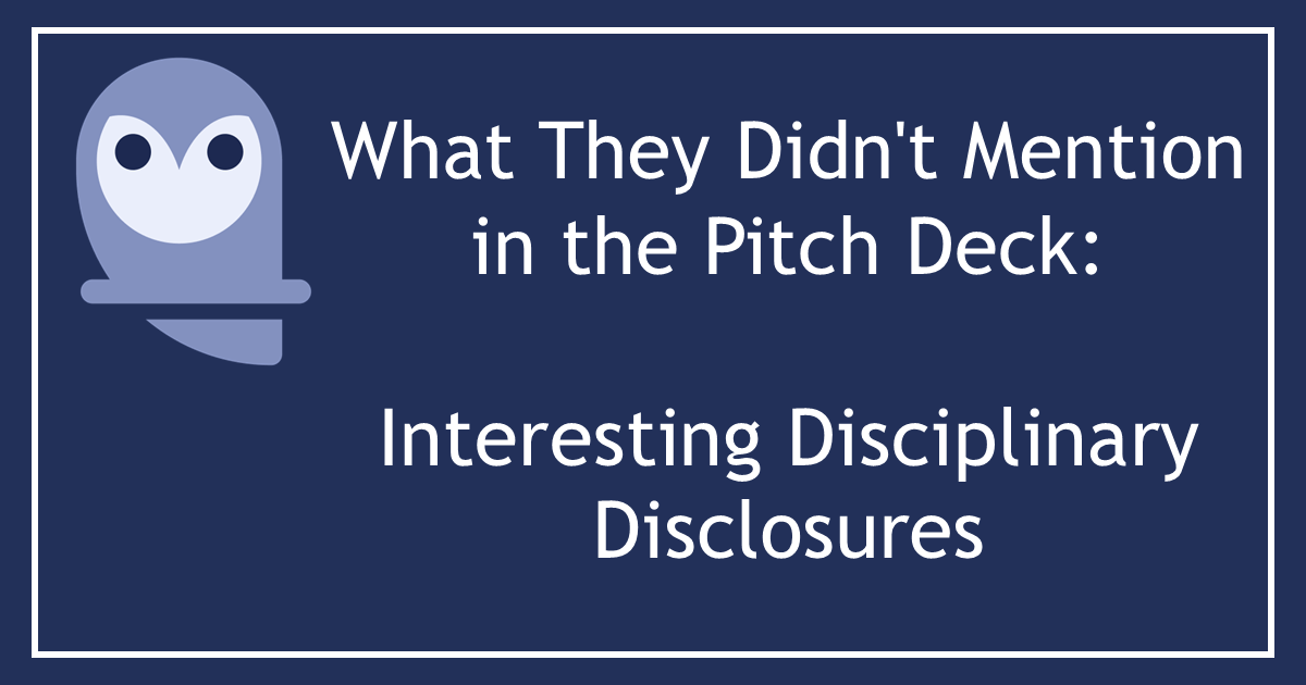 What They Didn't Mention in the Pitch Deck - Interesting Disciplinary ...