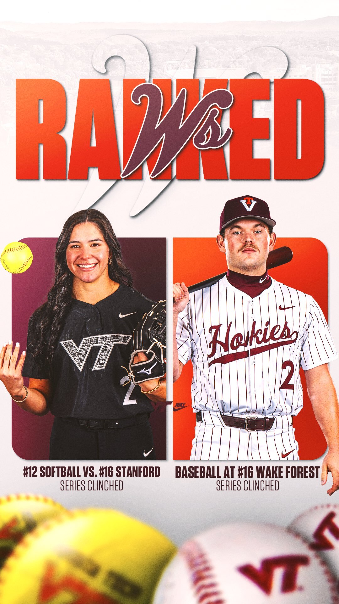 The Virginia Tech Hokies baseball and softball team each won their ...