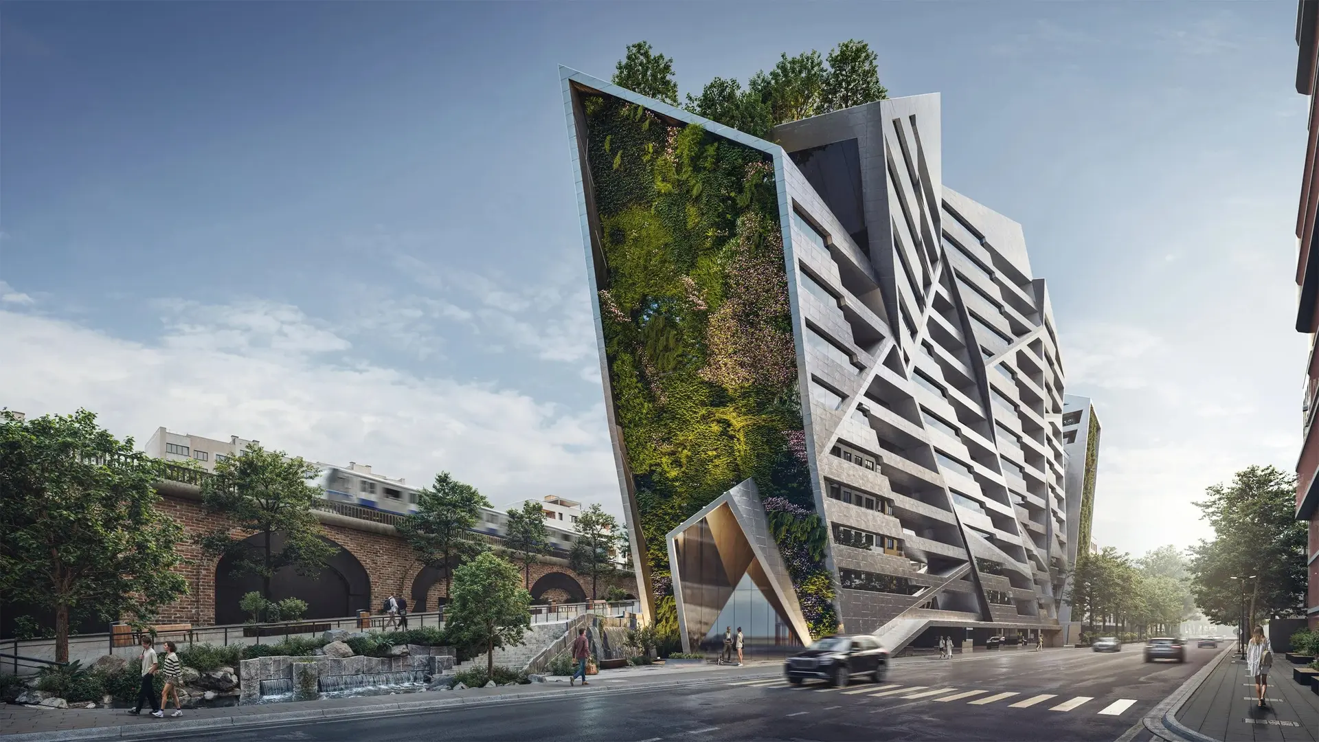 Angular Building in Paris a Sharp Statement in Green Architecture