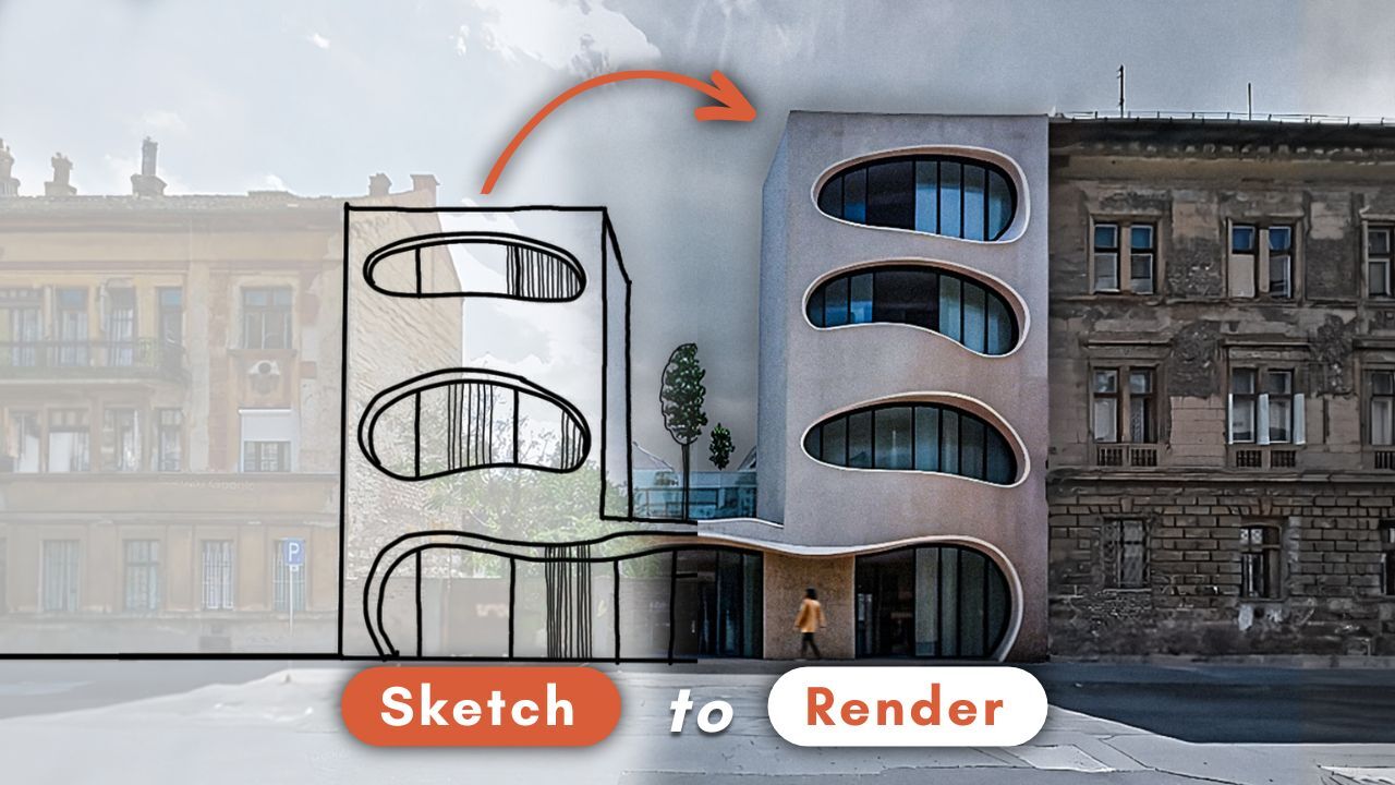 How I Created This Render From Google Maps with AI (sketch into photo)