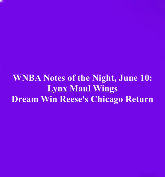 WNBA Notes of the Night, June 10: Lynx Maul Wings, Dream Win Reese's ...