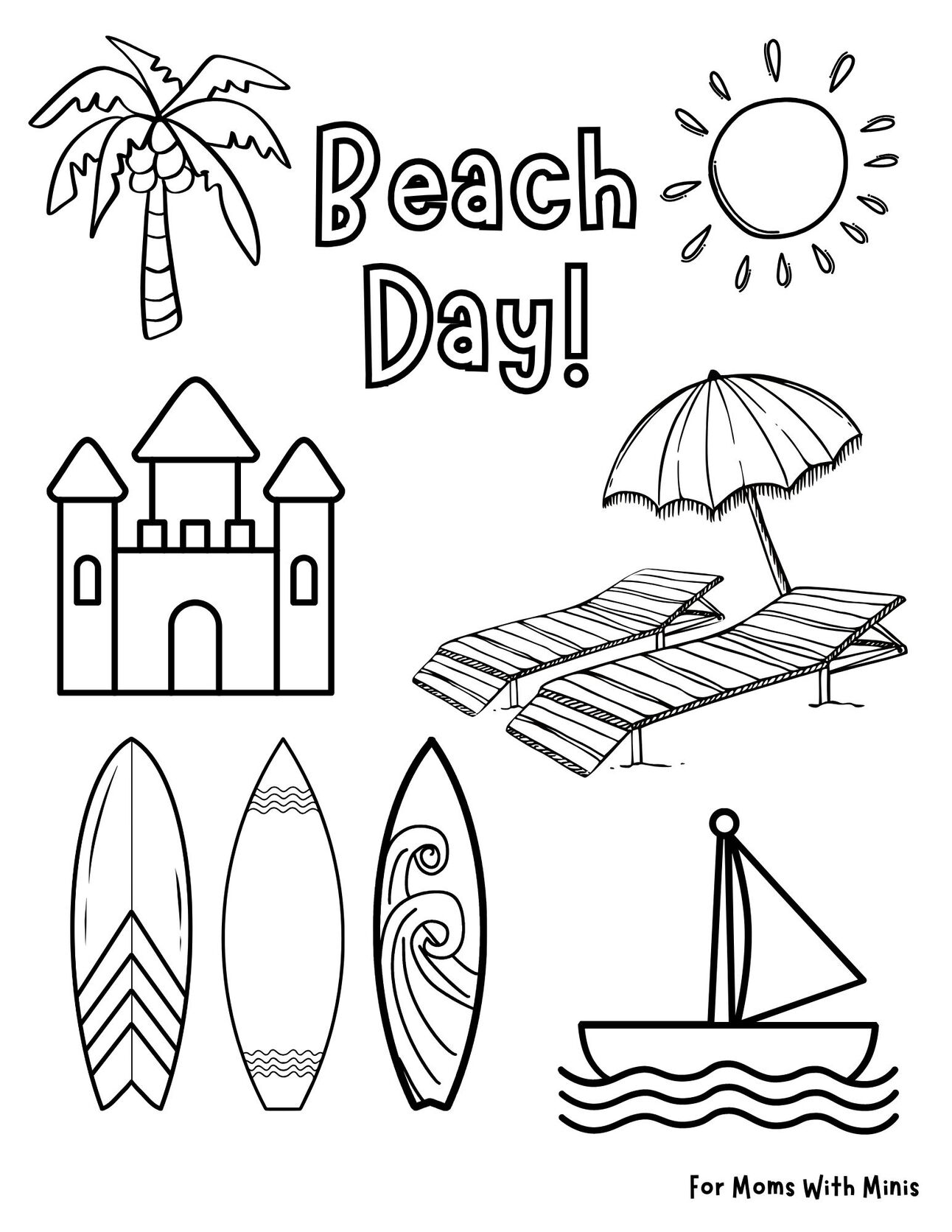 Beach Coloring Page