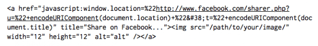 Implement a Facebook Share Button Using a Single Line of Javascript Implement a Facebook Share Button Using a Single Line of Javascript