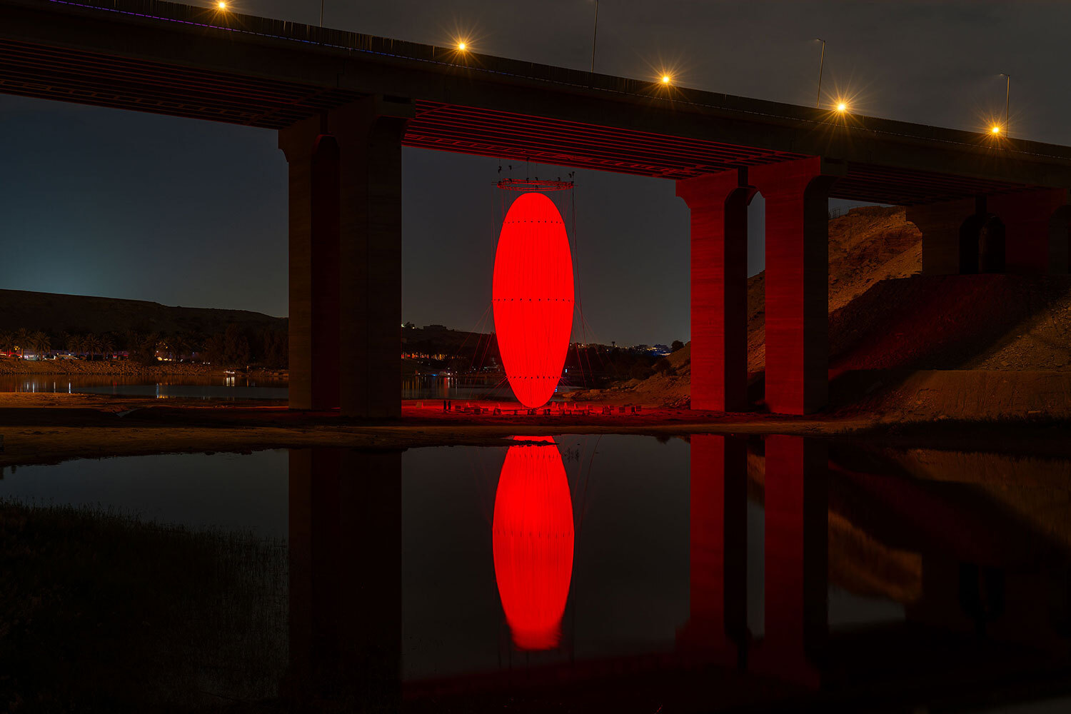 Massive Glowing Ovoid Installation in Riyadh