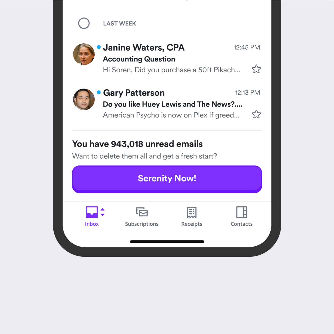 Yahoo Mail nuke inbox button