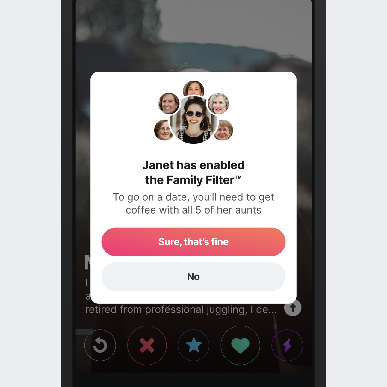 Tinder "Family Filter"