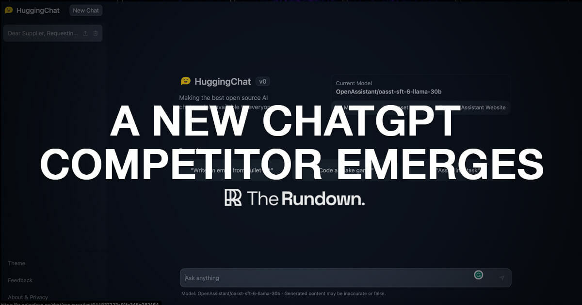 🤖 A new ChatGPT rival emerges...