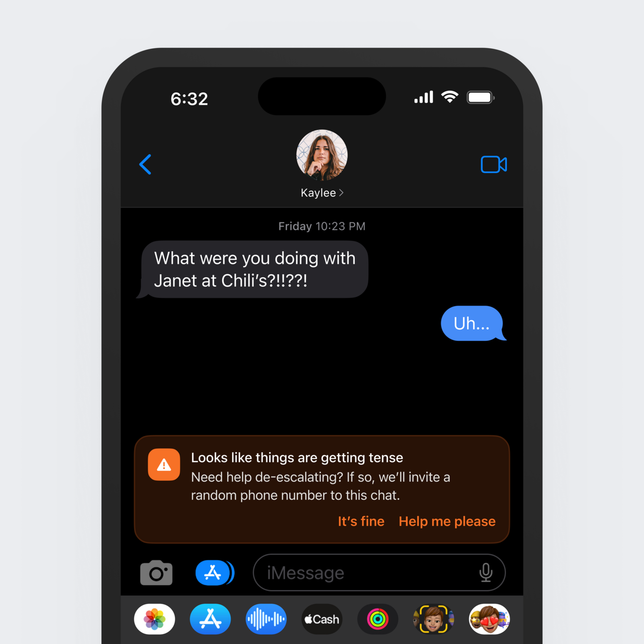 iMessage stranger de-escalation