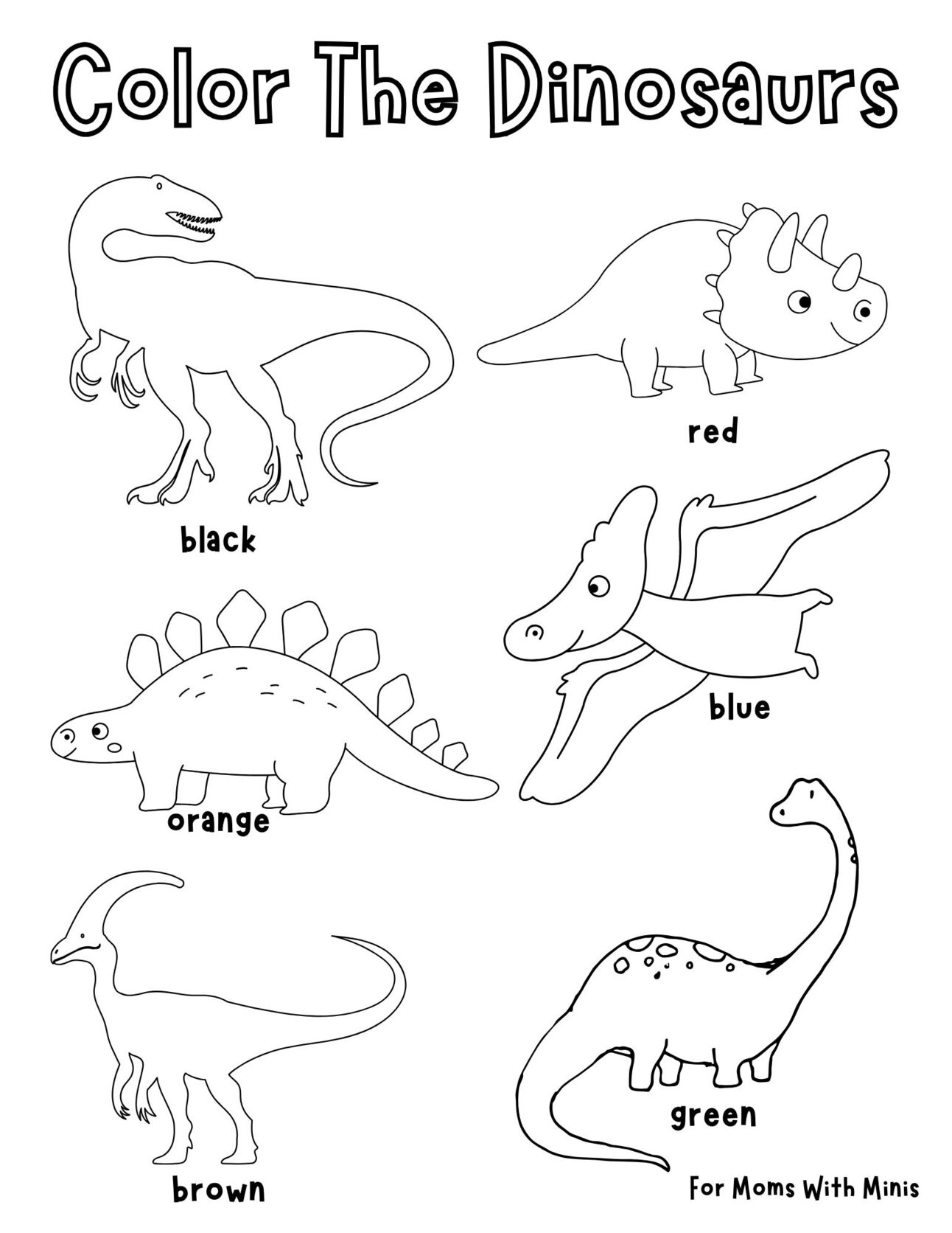 Color The Dinosaurs