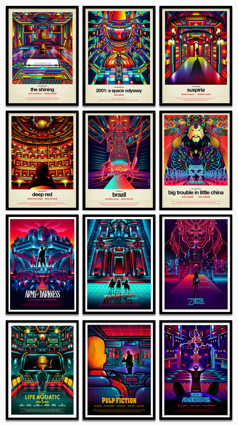 Movie Posters Reinvented in Neon