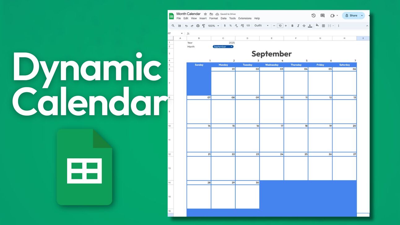 Dynamic Monthly Calendar
