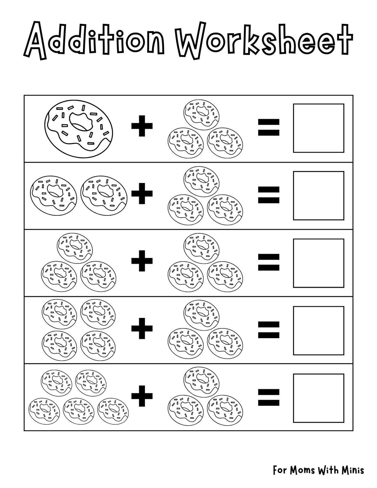 Donut Addition Worksheet