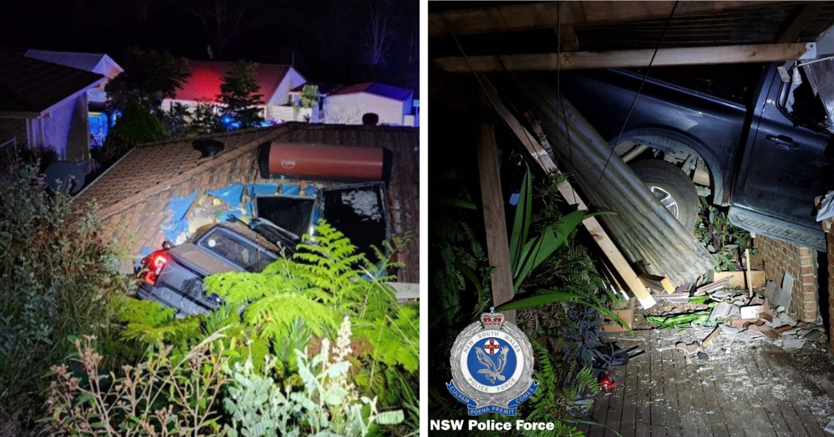Driver taken for testing after car crashes through roof of a house
