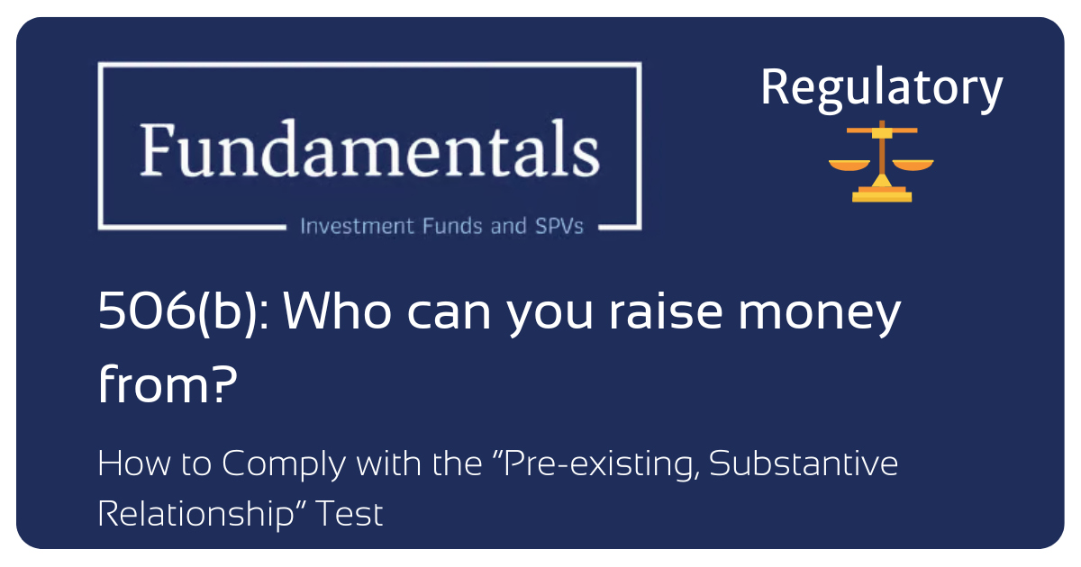 ⚖️ 506(b): Who can you raise money from?