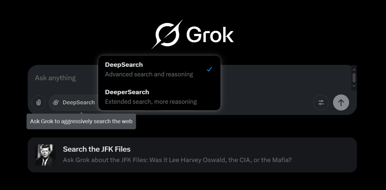 Grok Introduces "DeeperSearch" and Image Editing Capabilities