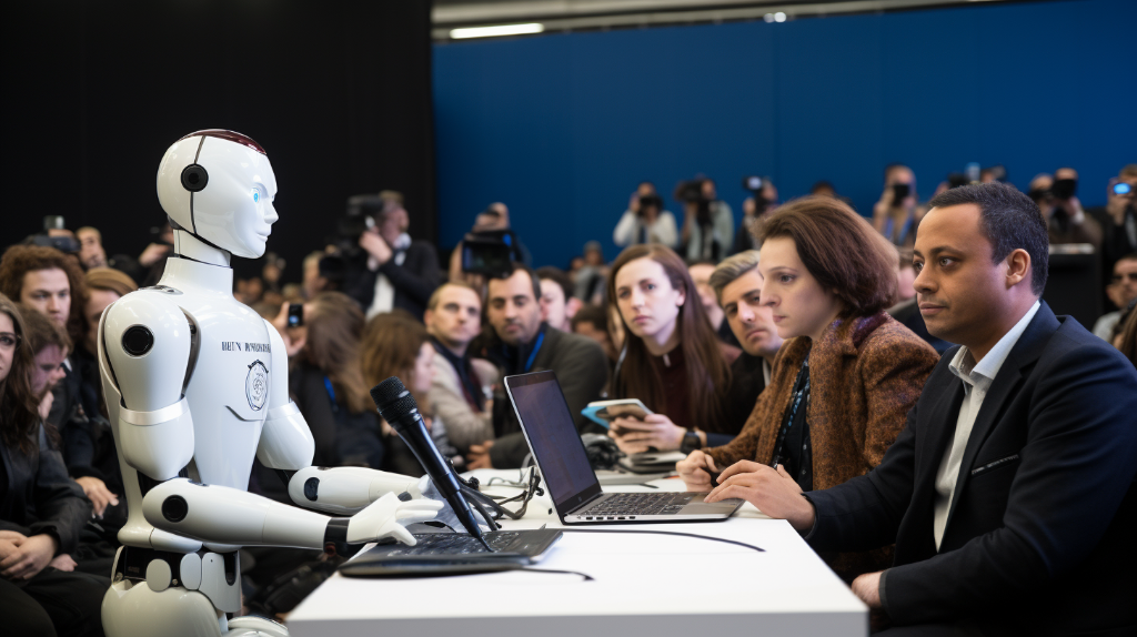 (Video) Humanoid robots take questions at a Geneva news conference