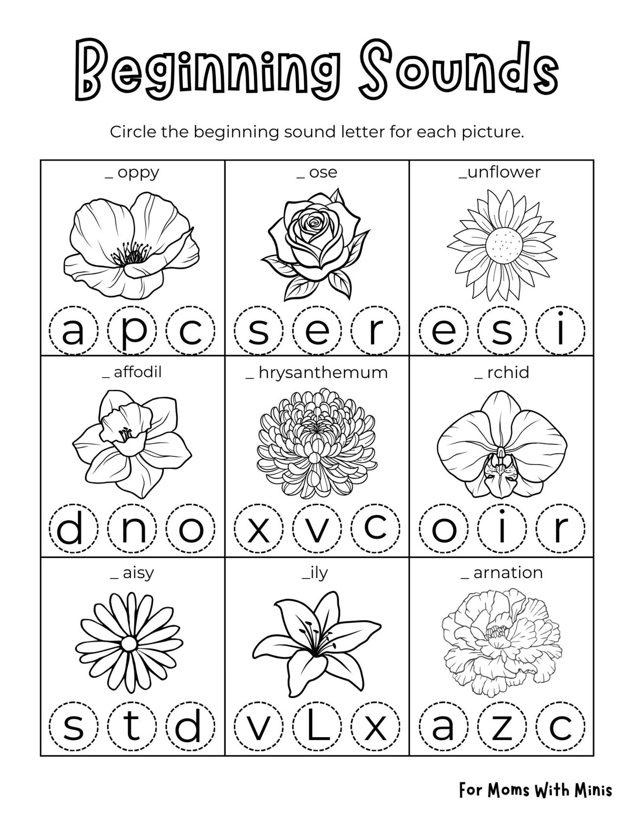Flower Beginning Sounds