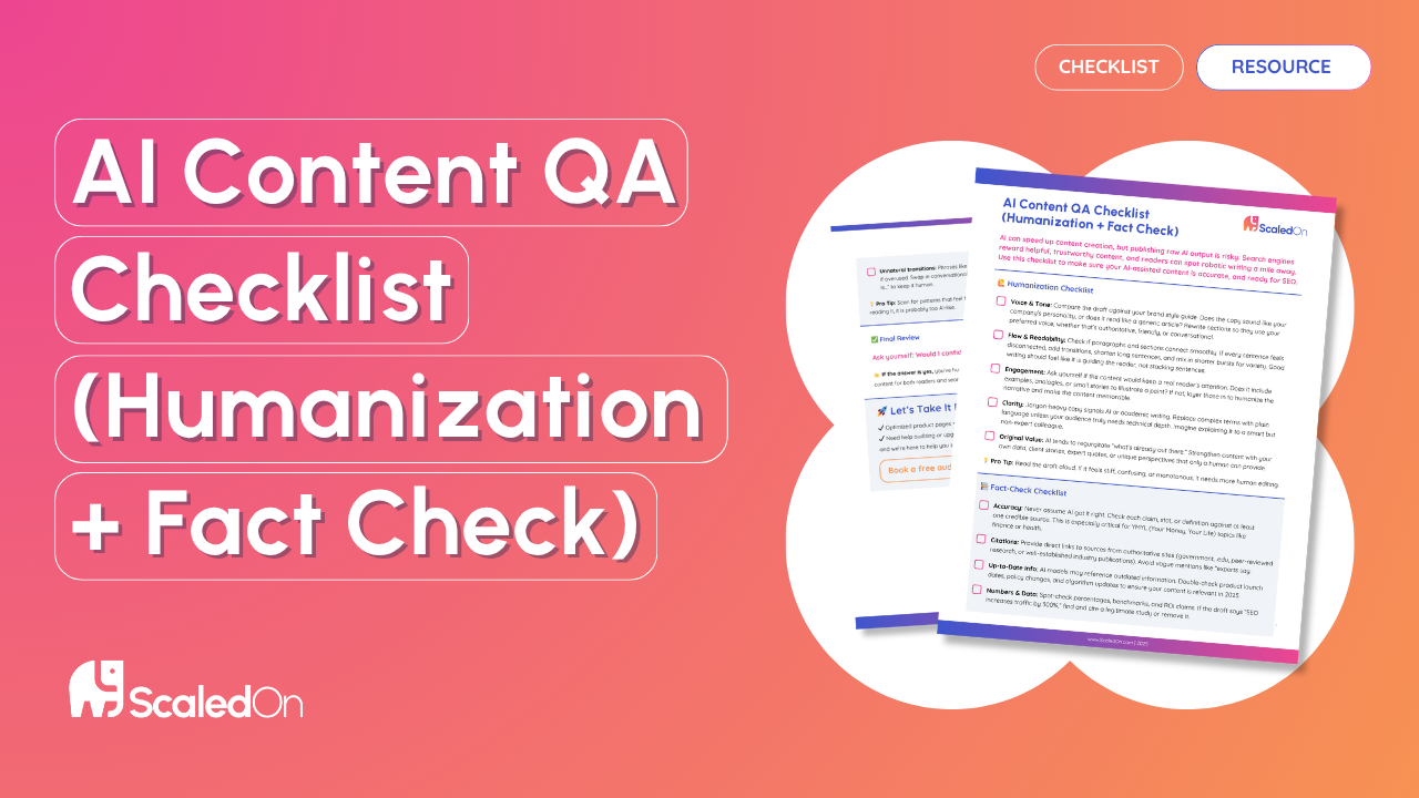 AI Content QA Checklist (Humanization + Fact Check)